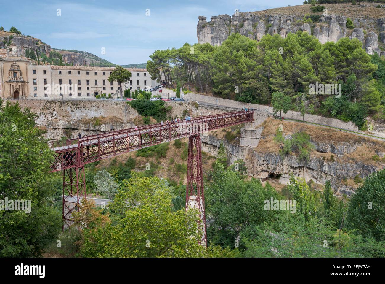 Views of the new bridge of San Pablo, in the city of Cuenca, Spain ...