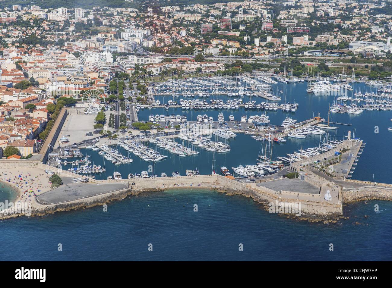 France, Alpes Maritimes, Antibes, Port Vauban (aerial view Stock Photo ...