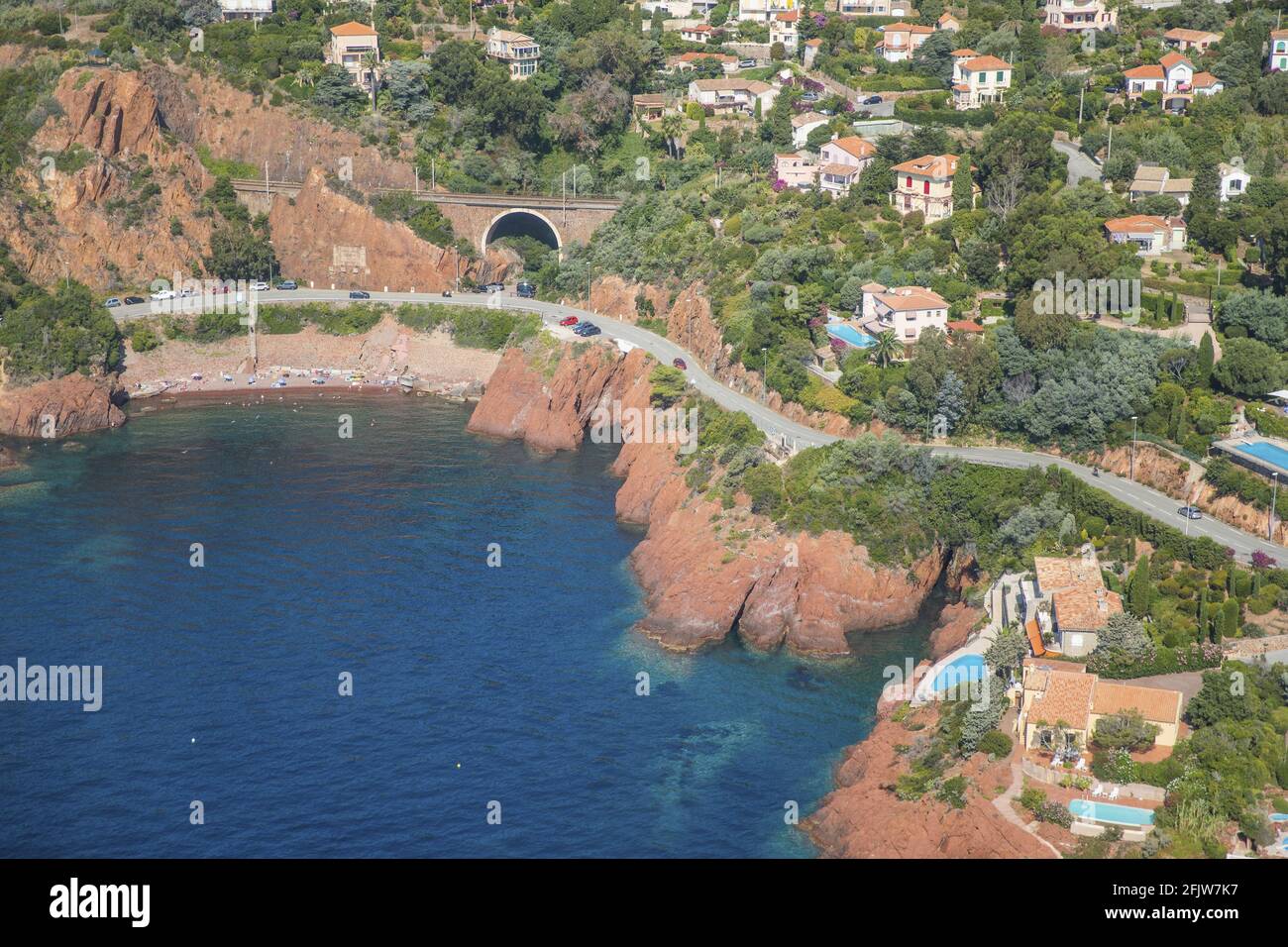 France, Var, Massif de l'Esterel, the Corniche Or (Golden Cornice ...