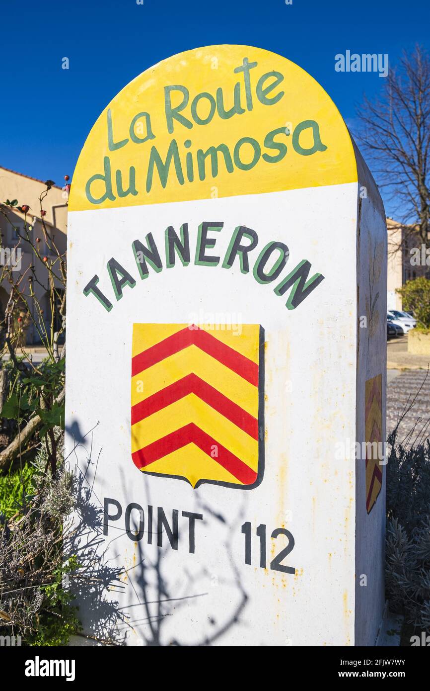 France, Var, Tanneron, village on the Mimosa Raod, touristic road of ...
