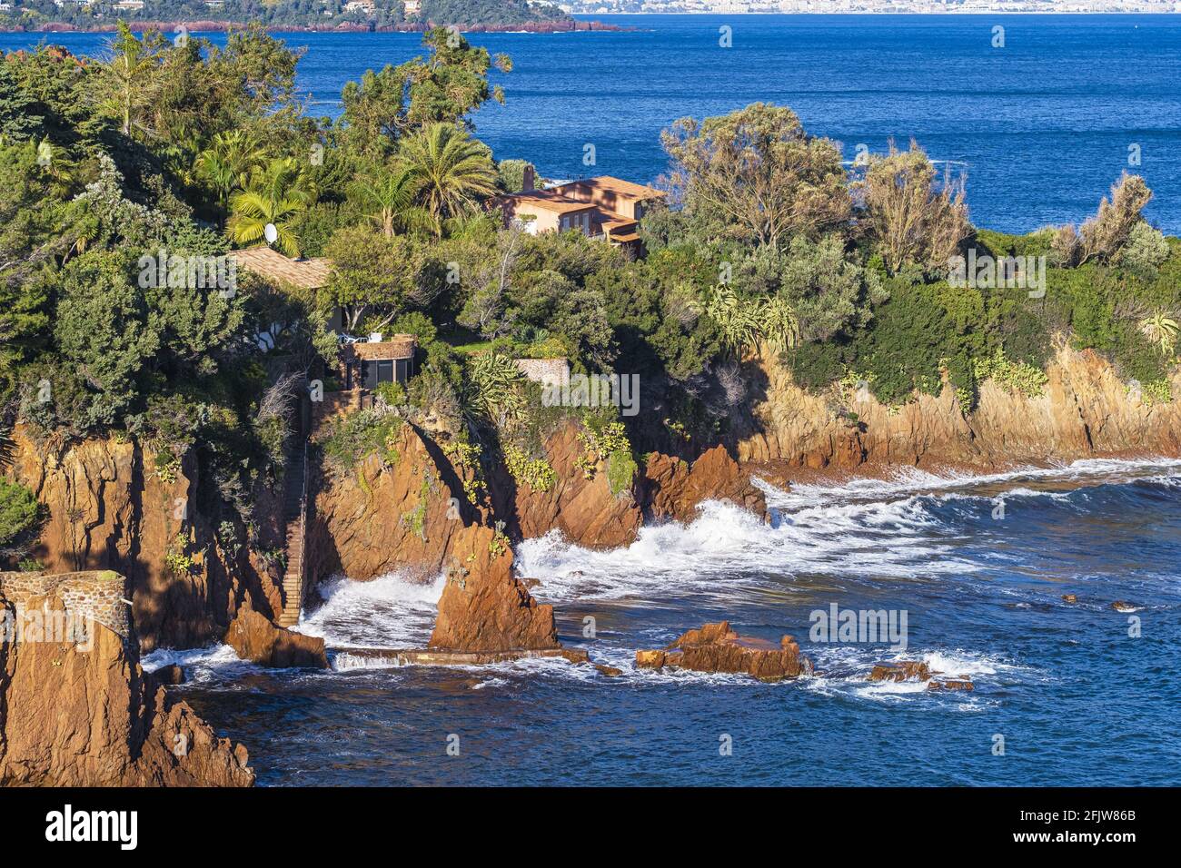 France, Var, Saint-Raphael, Corniche d'Or or Corniche de l'Esterel ...