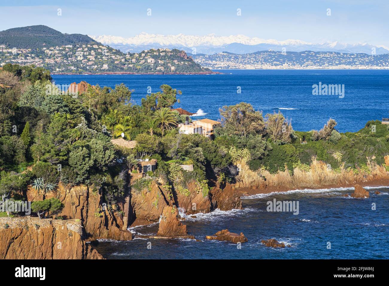 France, Var, Saint-Raphael, Corniche d'Or or Corniche de l'Esterel ...