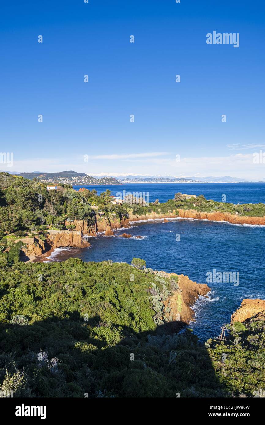 France, Var, Saint-Raphael, Corniche d'Or or Corniche de l'Esterel ...
