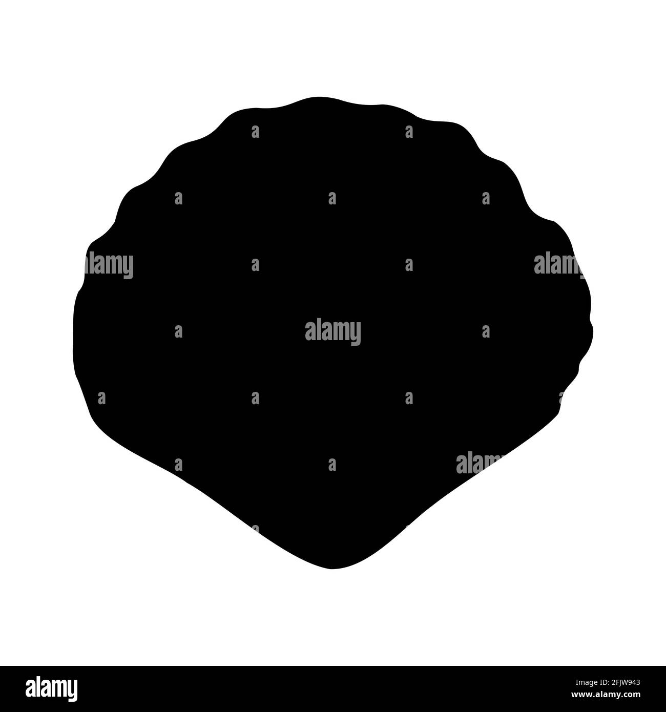 Sea shell isolated black silhouette. Side view. Marine animal. White ...