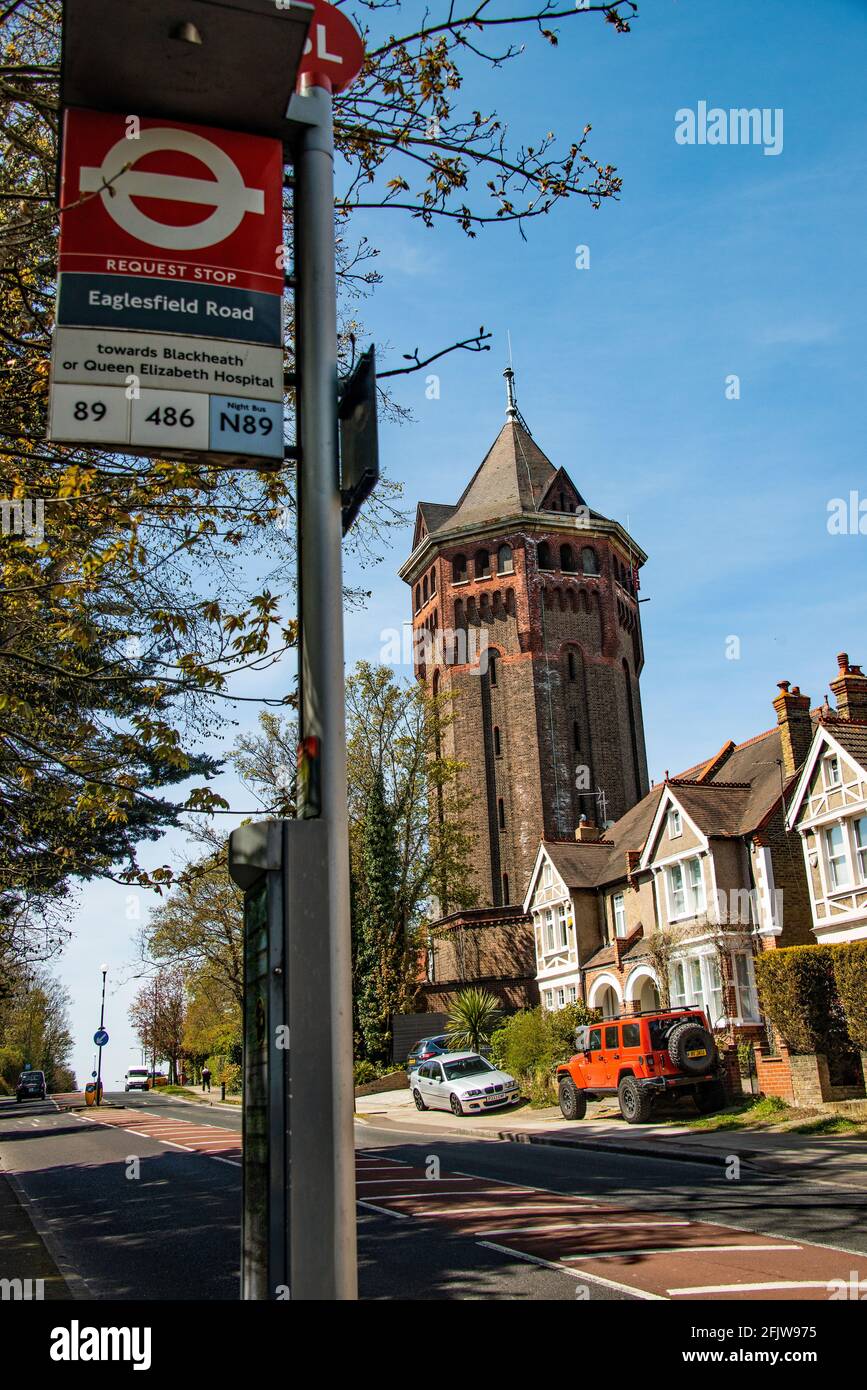 The water tower at Shooters Hill Stock Photo - Alamy
