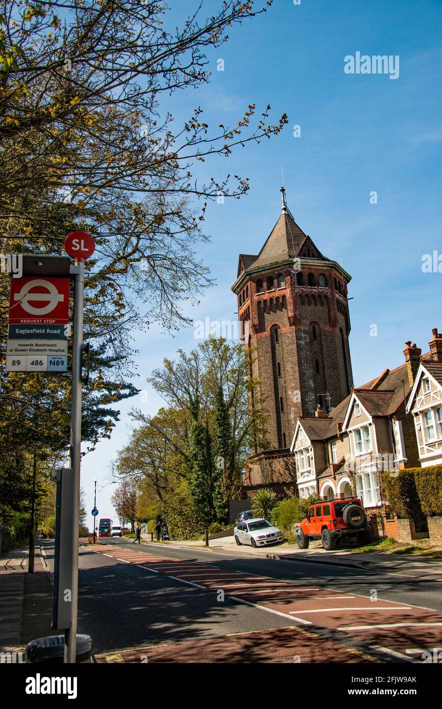 The water tower at Shooters Hill Stock Photo - Alamy
