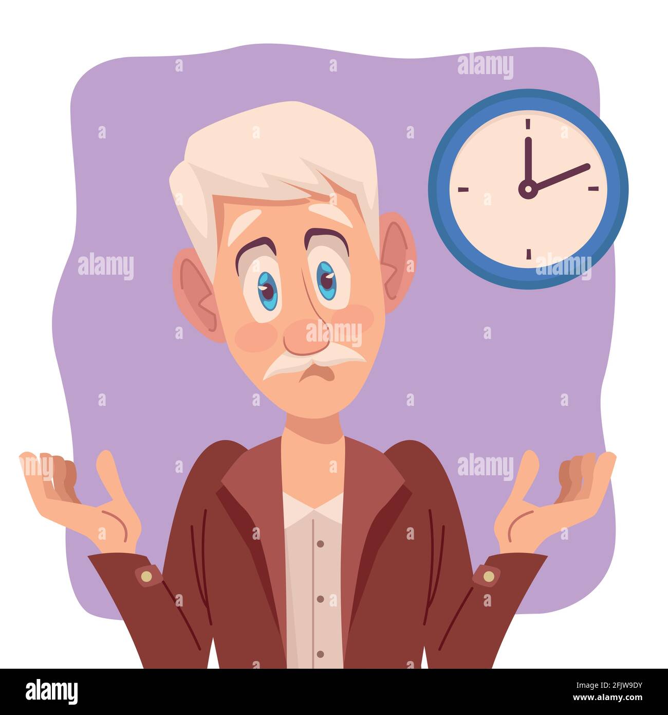 grandfather with time confusion Stock Vector Image & Art - Alamy