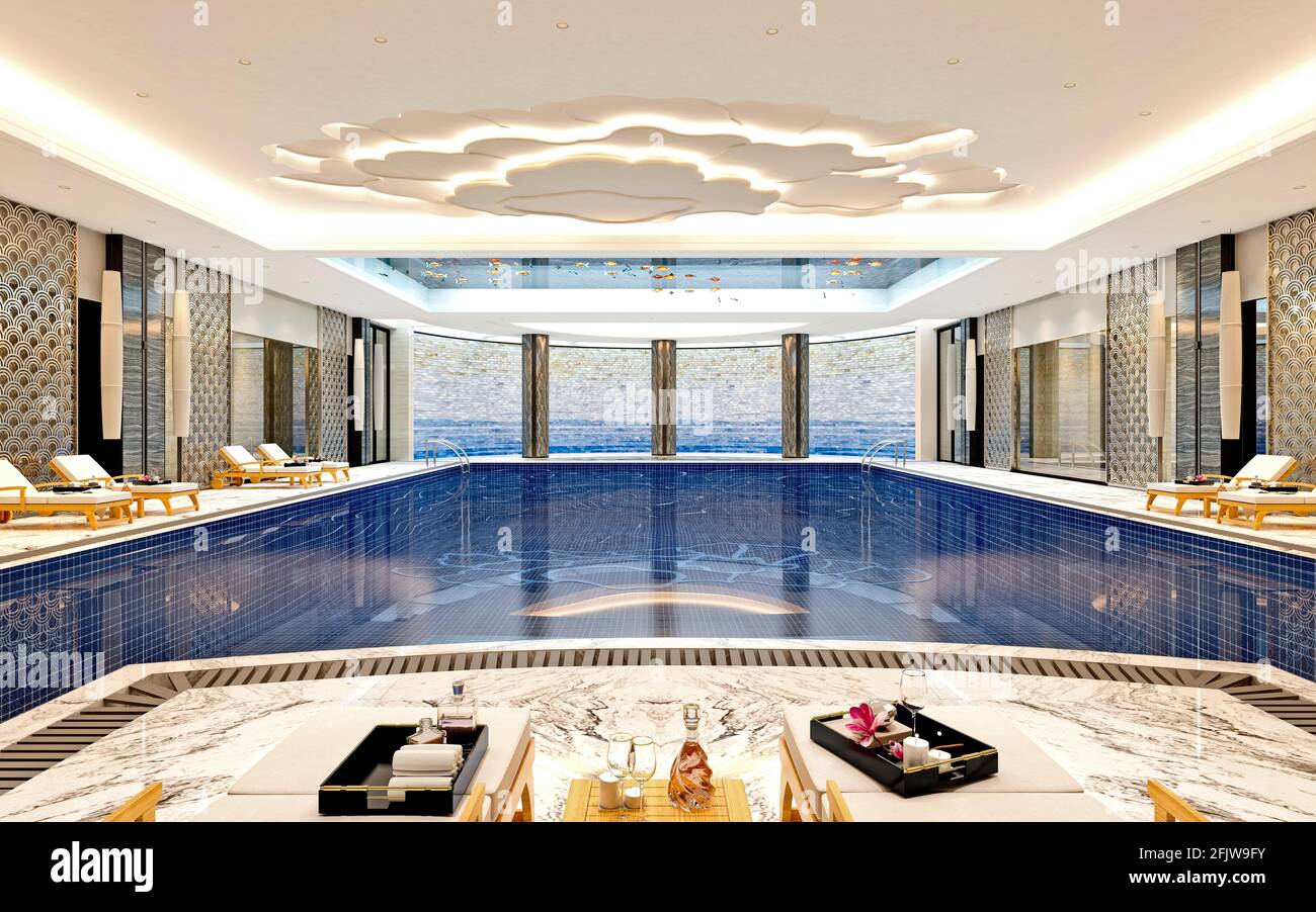 3d render of spa massage center Stock Photo - Alamy