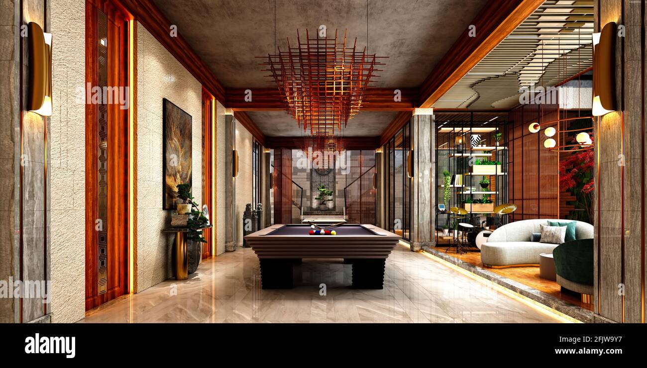 3d render of club house Stock Photo - Alamy