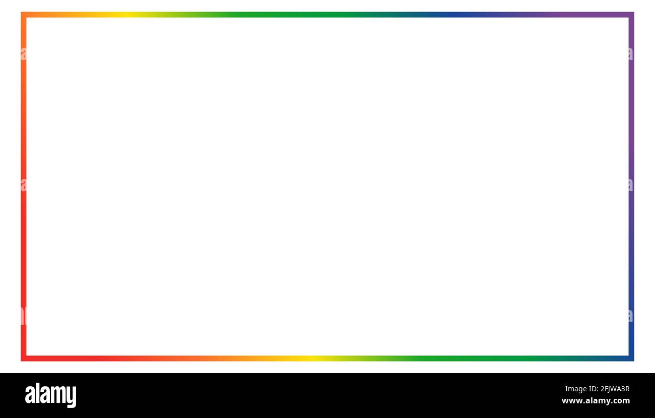 Thin color empty vector frame isolated on white background. Modern ...