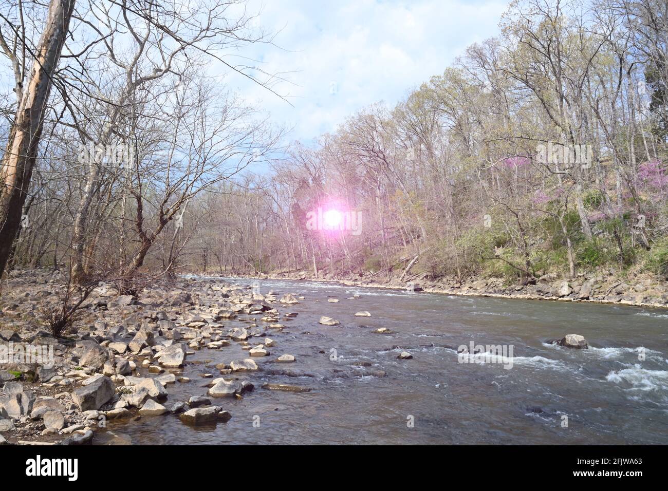 Sun on River Stock Photo - Alamy