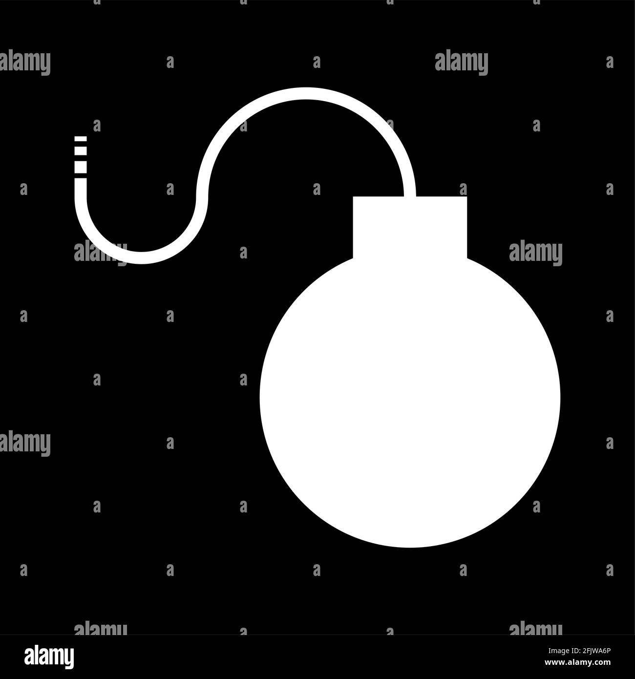 Bomb flat icon, isolated on black background. Vector illustration ...