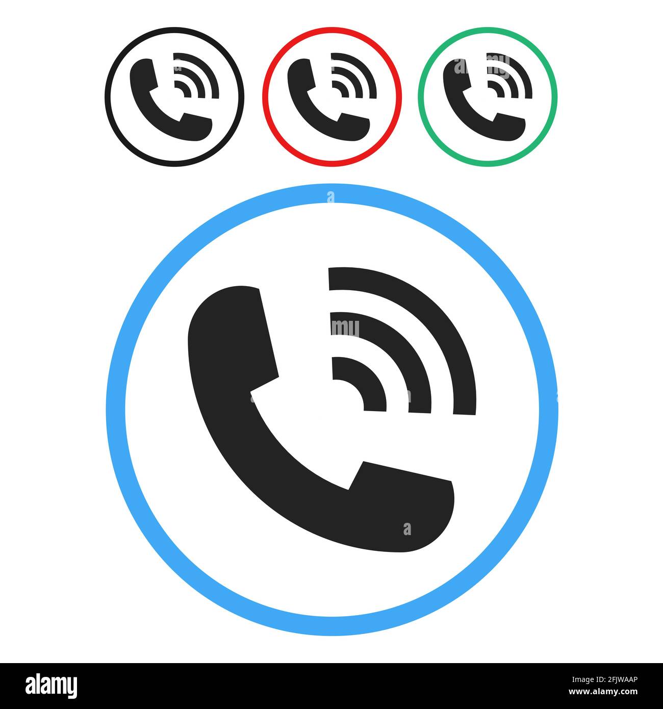 Flat ringing phone set phone isolated on white background. Vector ...