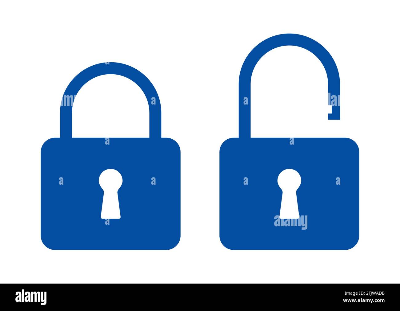 Icons flat closed lock and open lock. Symbols vector security. Isolated ...