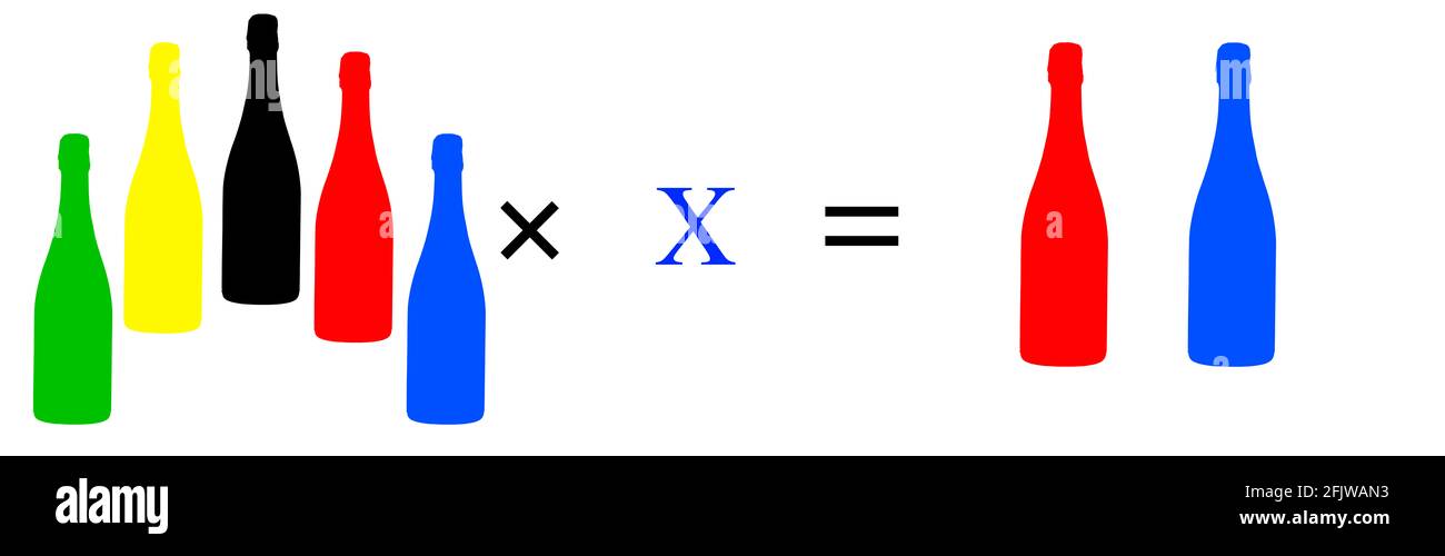 Tricky math equation on the green School blackboard. Handwriting simple ...