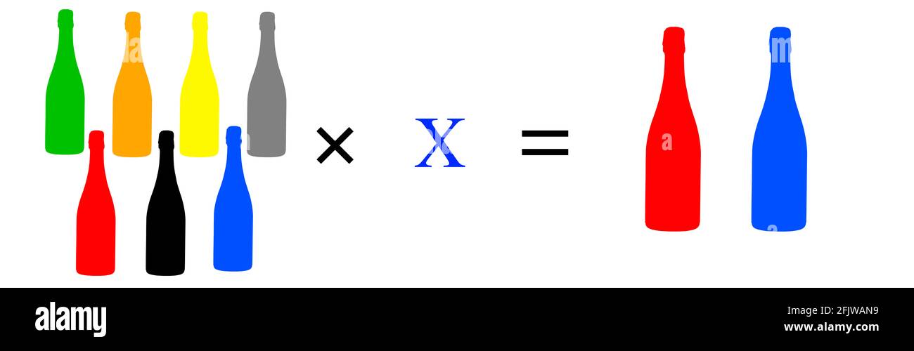 Tricky math equation on the green School blackboard. Handwriting simple ...