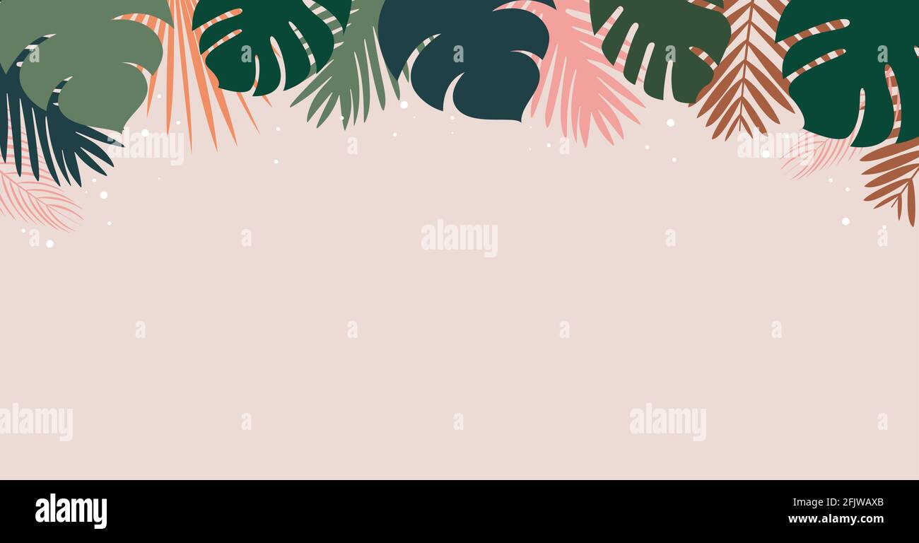 Cute tropical template for posters and banners with copy space Stock ...