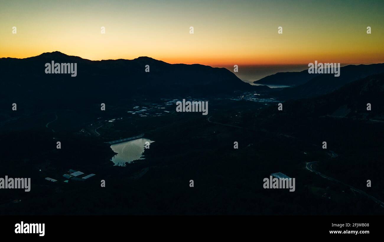 Turkey. aerial view of Mountains near city Belen and olympos. High ...