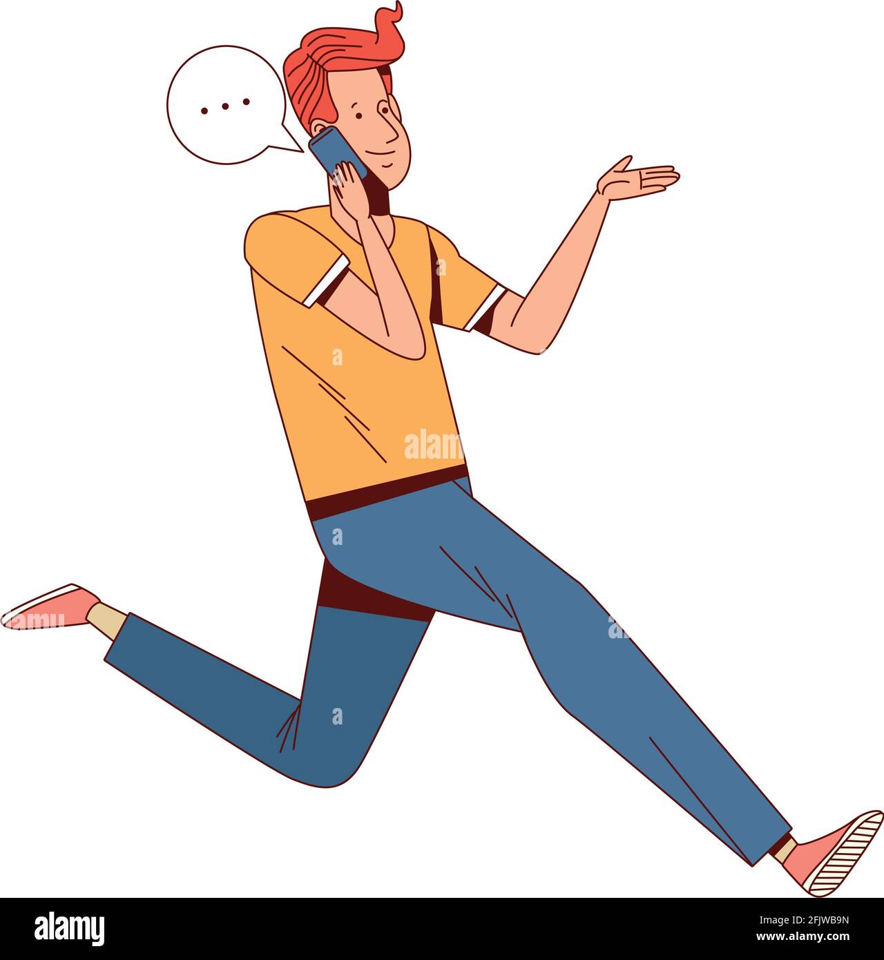 man running calling Stock Vector Image & Art - Alamy