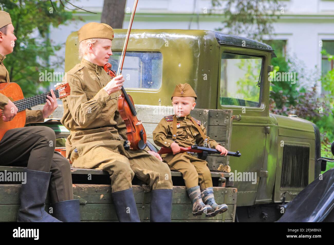 Reconstruction of the times of the Great Patriotic War. The soldiers in ...