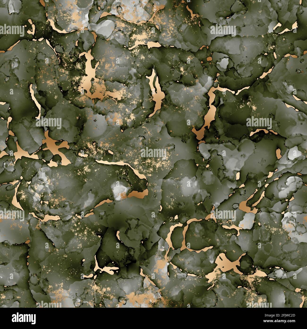 Seamless abstract alcohol ink art with gold leaf overlay Stock Photo ...