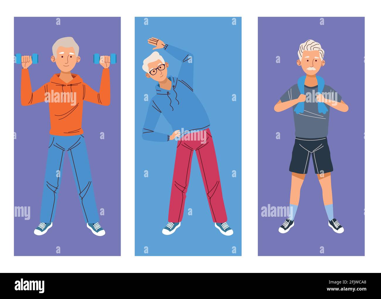three athletic grandparents Stock Vector Image & Art - Alamy