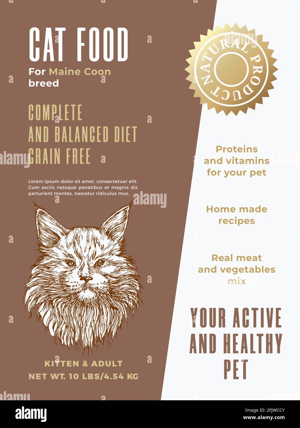 Pet Food Product Label Template. Abstract Vector Packaging Design ...