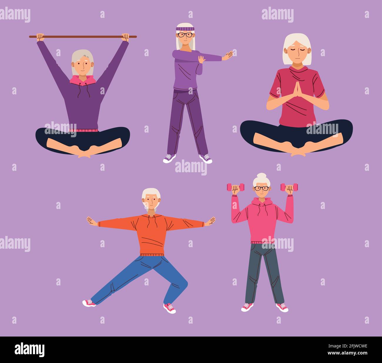 five athletic grandparents Stock Vector Image & Art - Alamy