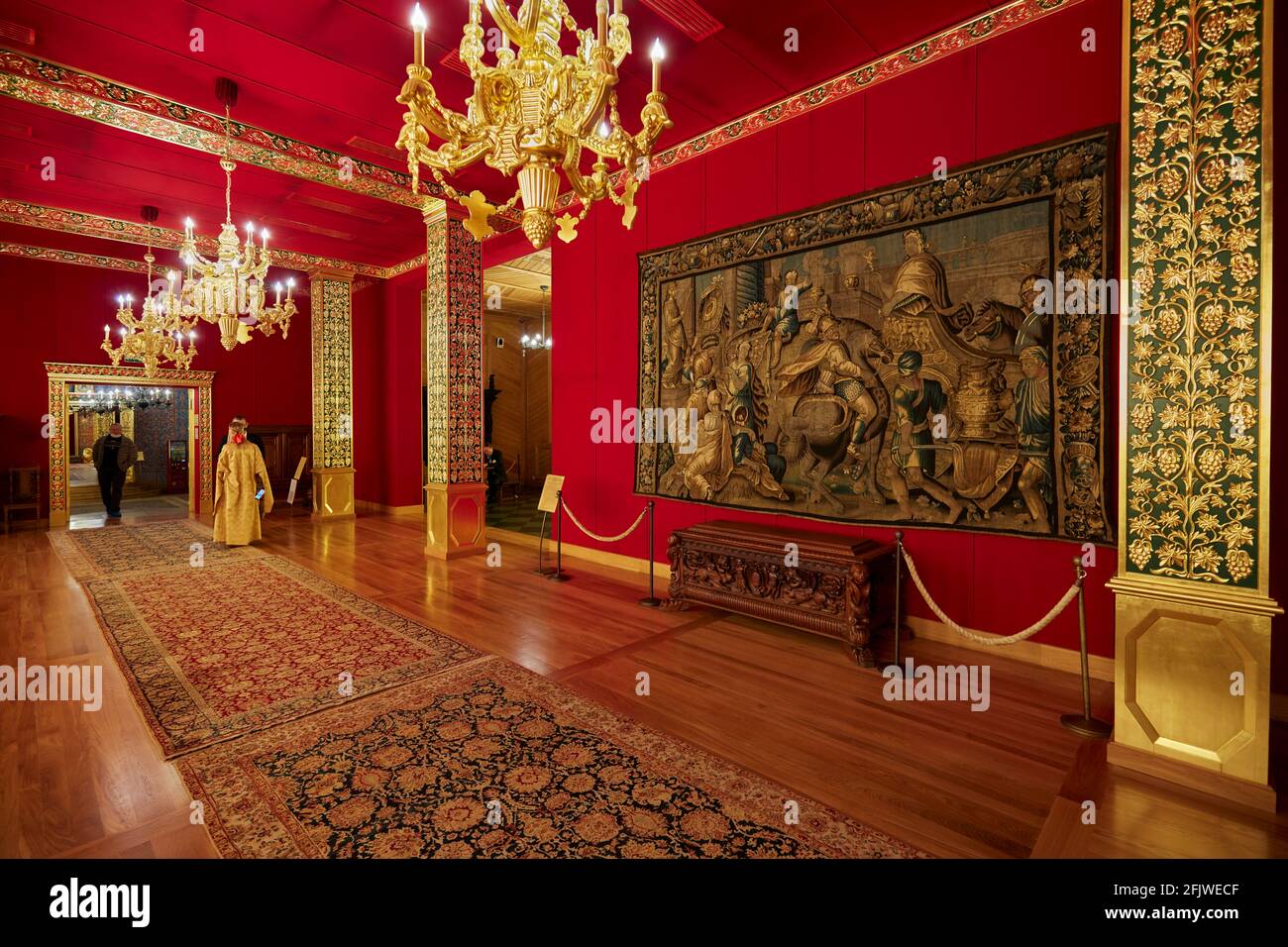 Interior view of the Wooden Palace of Tsar Alexei Mikhailovich in ...