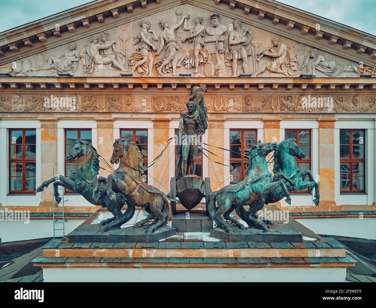 Beautiful panoramic aerial drone skyline view of the Warsaw Grand ...