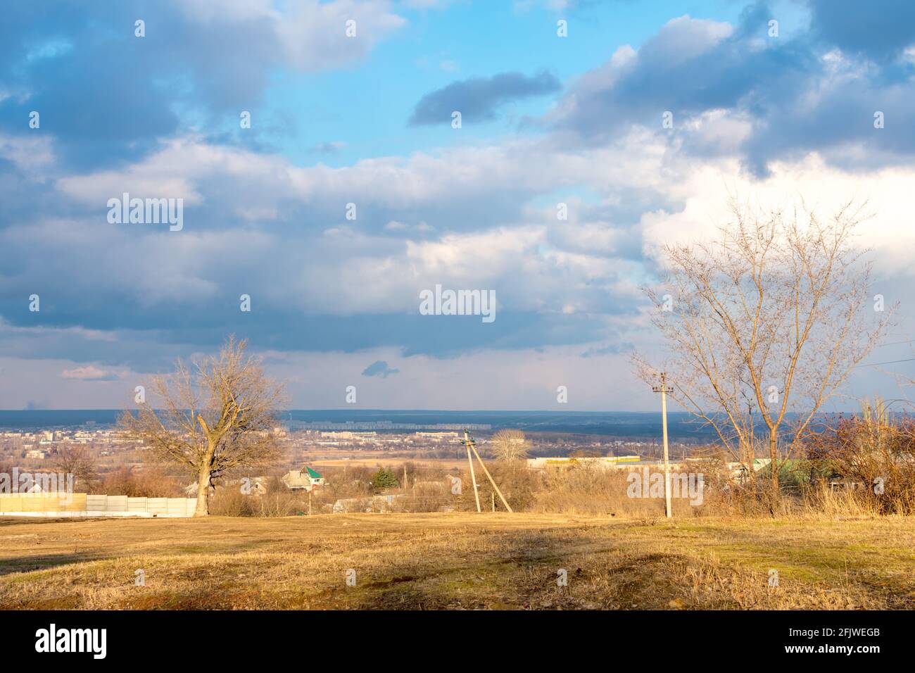 Early spring cityscape with beautiful rain clouds Stock Photo - Alamy