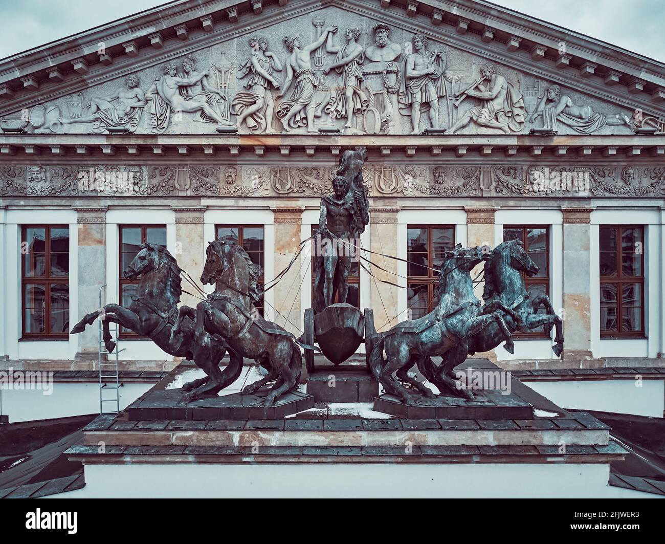 Beautiful panoramic aerial drone skyline view of the Warsaw Grand ...