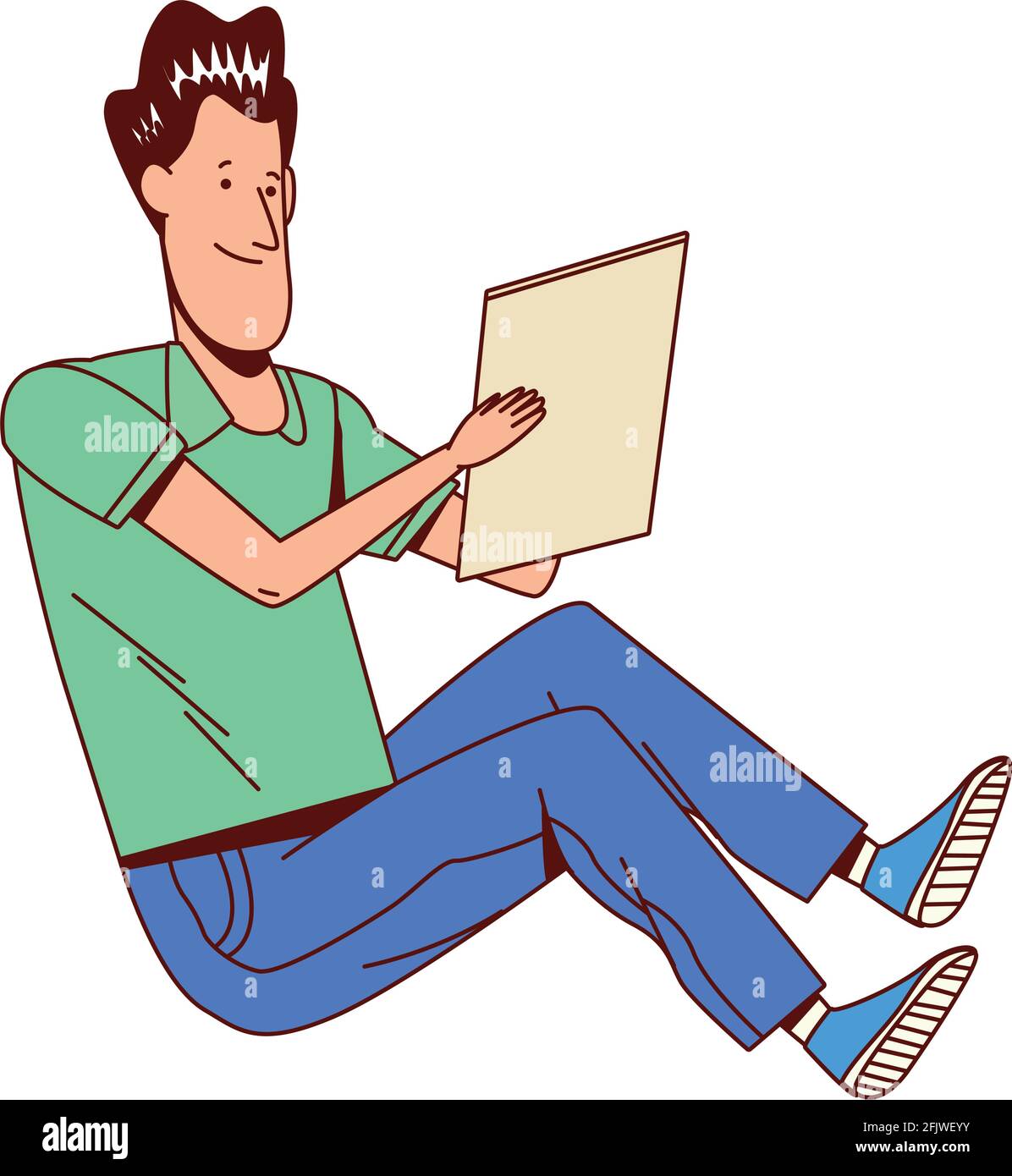 Seated man writing Stock Vector Images - Alamy