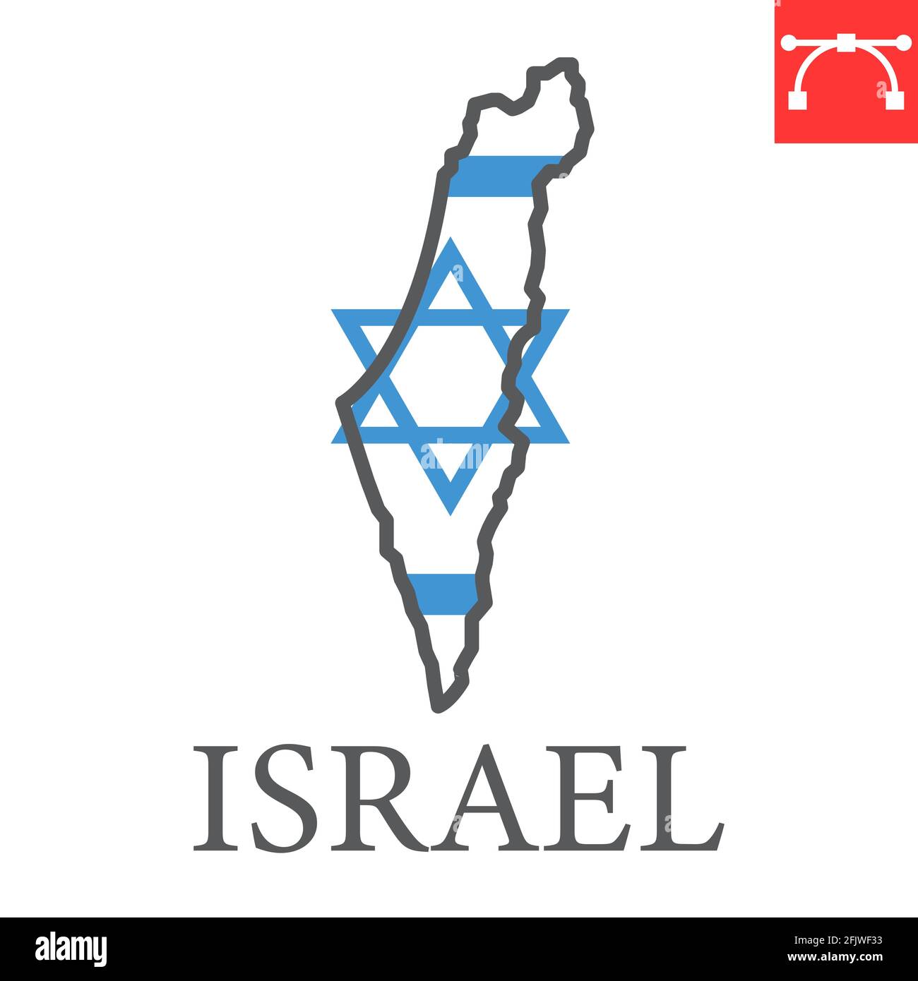 Map of Israel flag color line icon Stock Vector Image & Art - Alamy