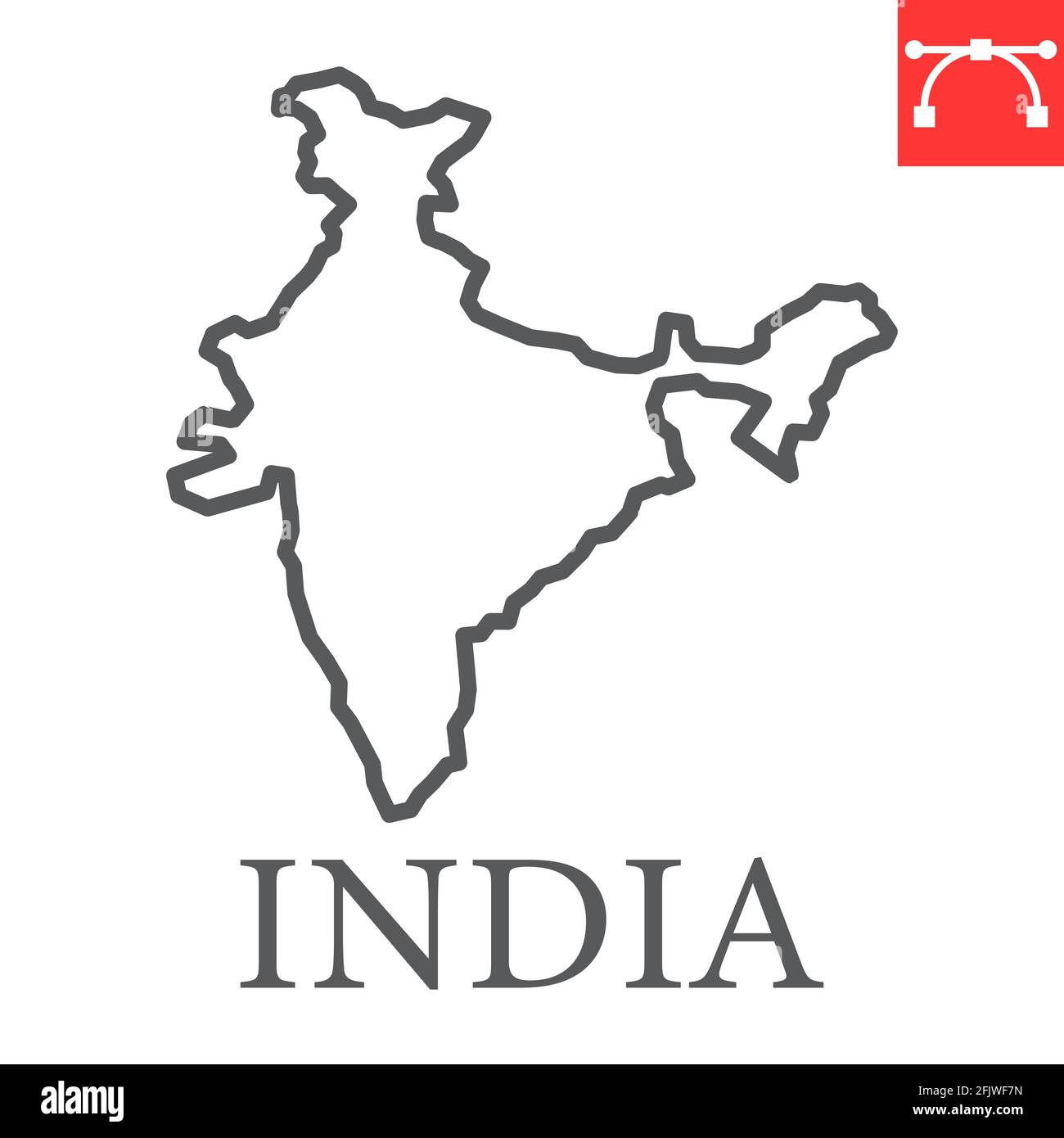 Map of India line icon Stock Vector Image & Art - Alamy