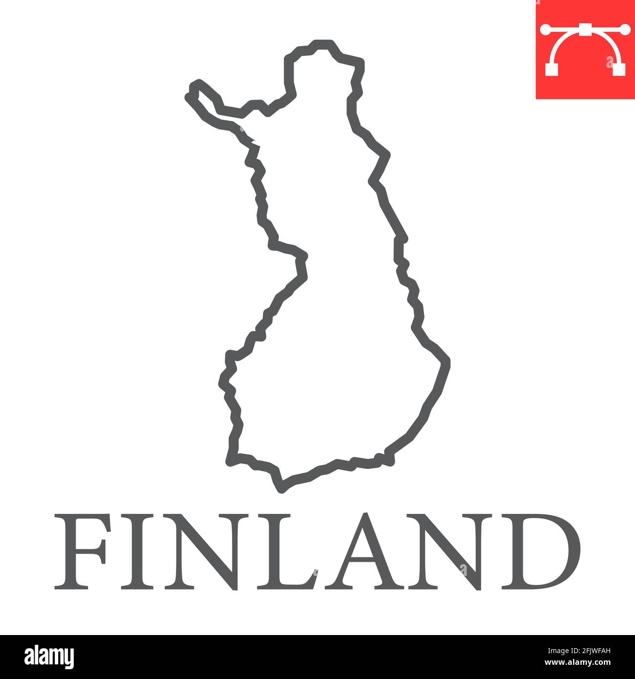 Map of Finland line icon Stock Vector Image & Art - Alamy