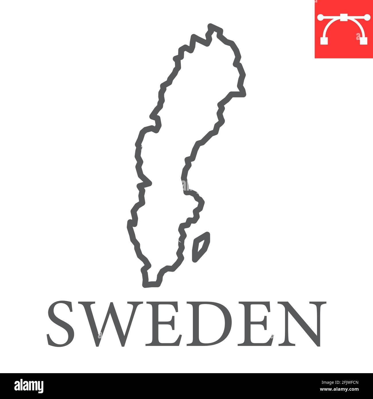 Map of Sweden line icon Stock Vector Image & Art - Alamy