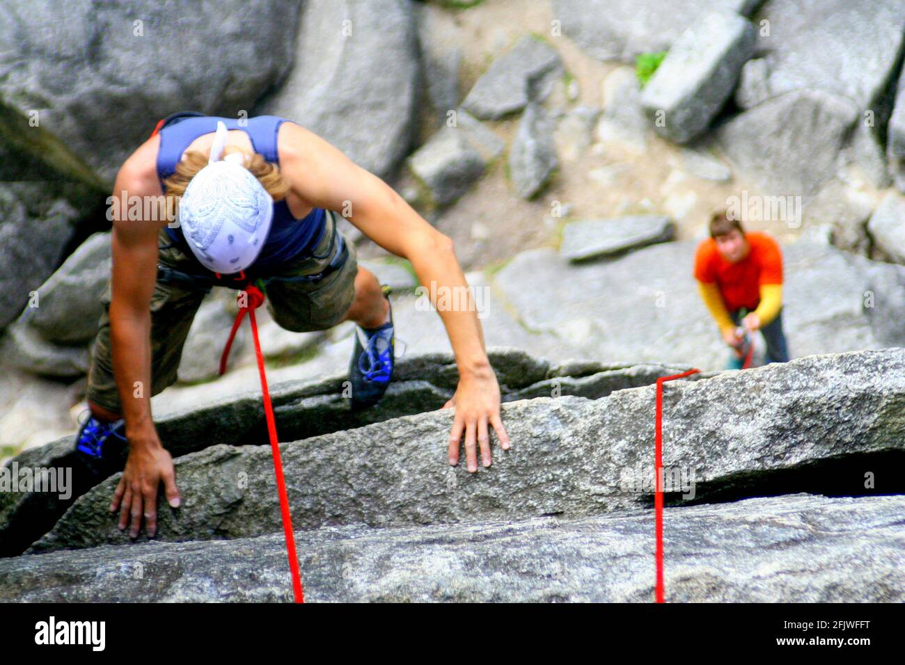 Climber in Squamish on Granite Rock on an easy climb Stock Photo - Alamy