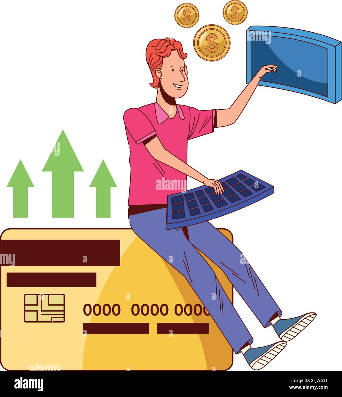man using computer Stock Vector Image & Art - Alamy