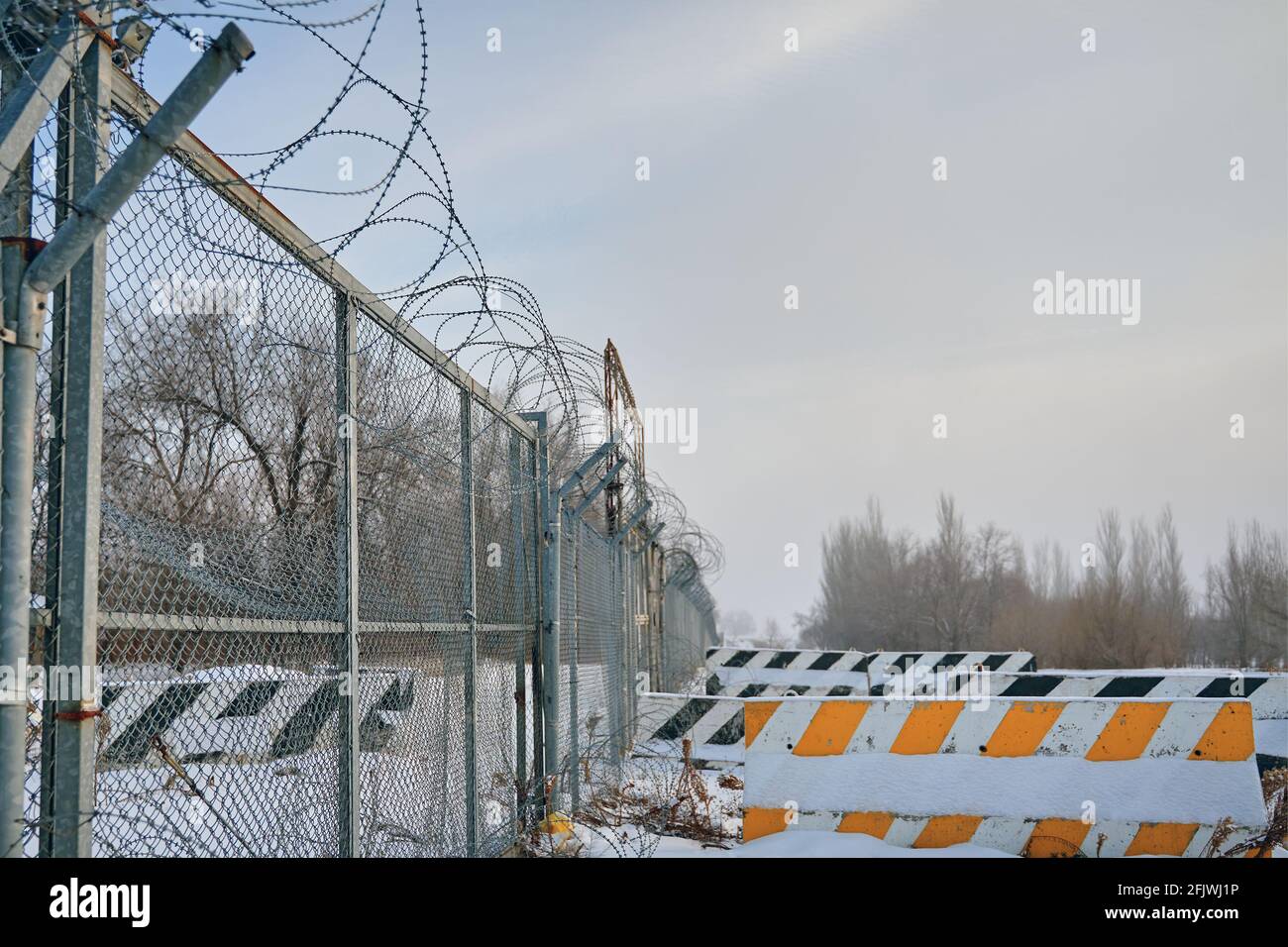 Road barrier white concrete blocks hi-res stock photography and images ...