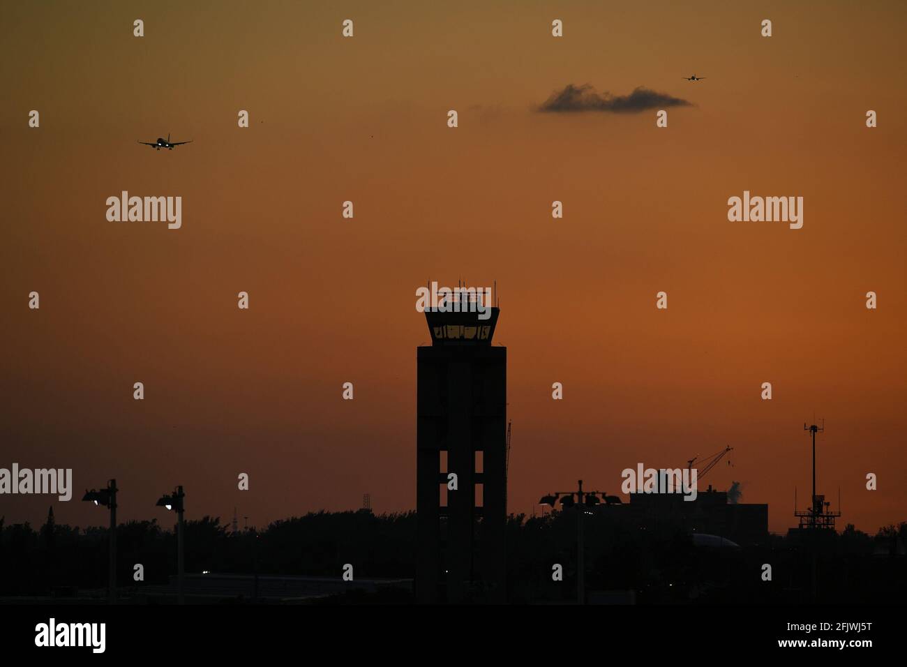 Miami - FL - 20210316 A general view of the Air Traffic Control Tower ...