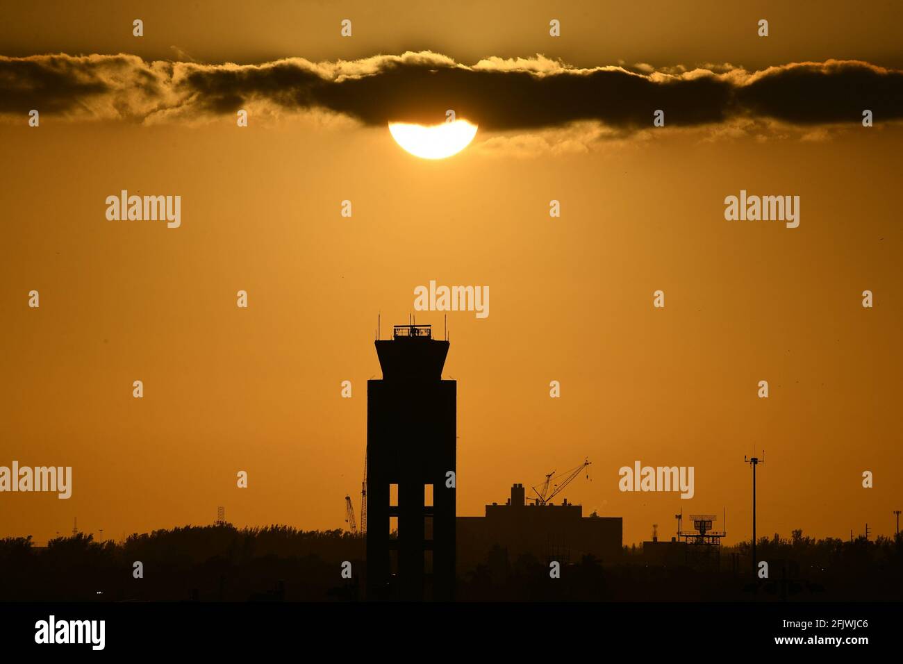 Miami - FL - 20210316 A general view of the Air Traffic Control Tower ...