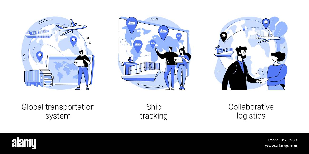 International delivery service abstract concept vector illustrations ...