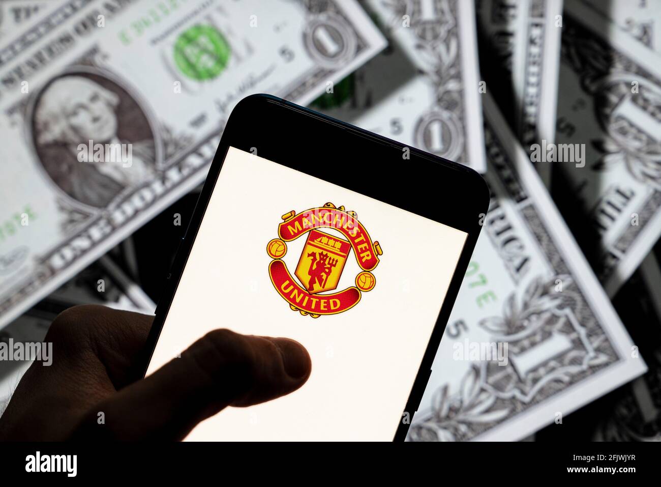 In this photo illustration the Professional football club Manchester ...