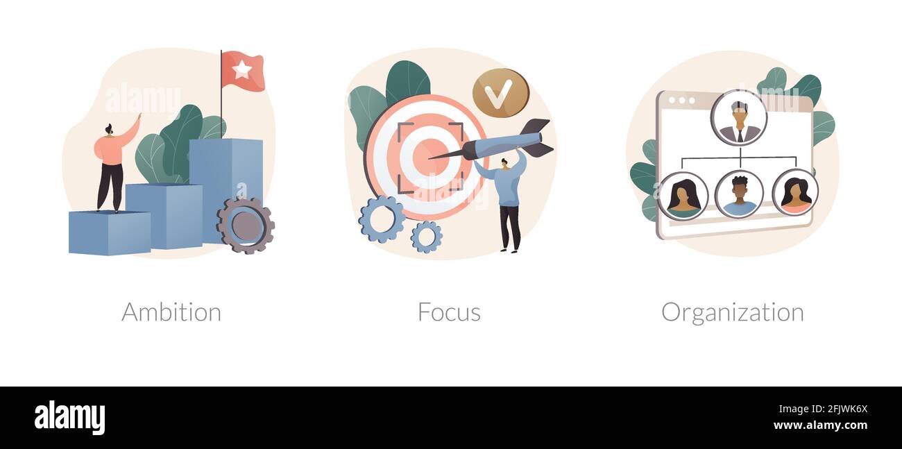 Setting big goal abstract concept vector illustrations Stock Vector ...