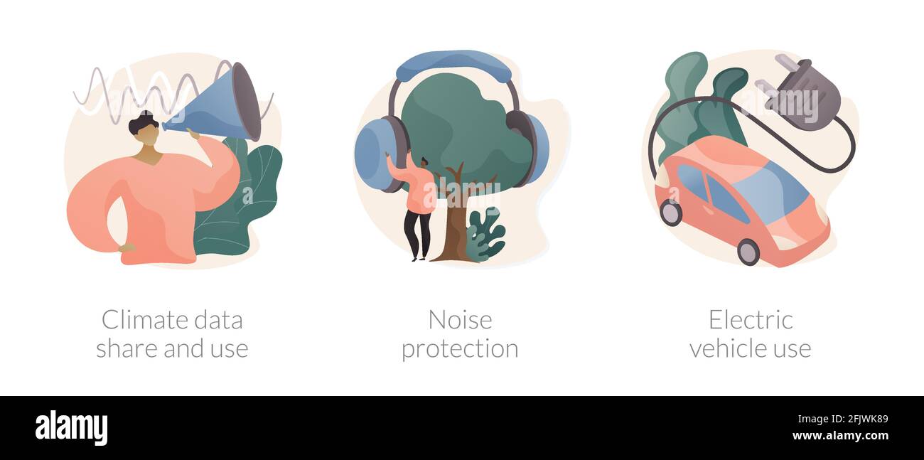 Environmental problems abstract concept vector illustrations Stock ...