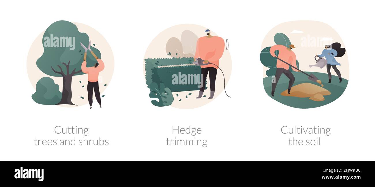 Landscape maintenance abstract concept vector illustrations Stock ...