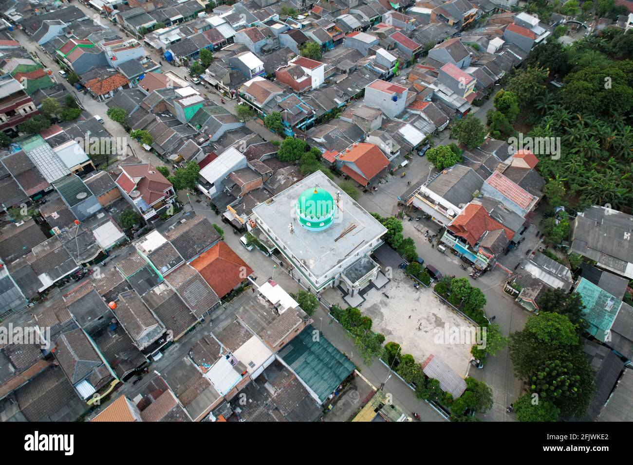 Aerial view of residentials. With a drone at Bekasi - Indonseia ...