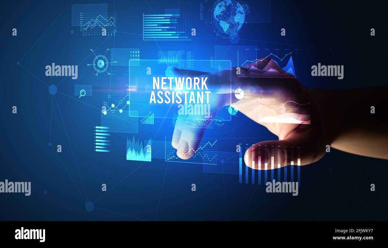 hand touching digital button, modern technology concept Stock Photo - Alamy