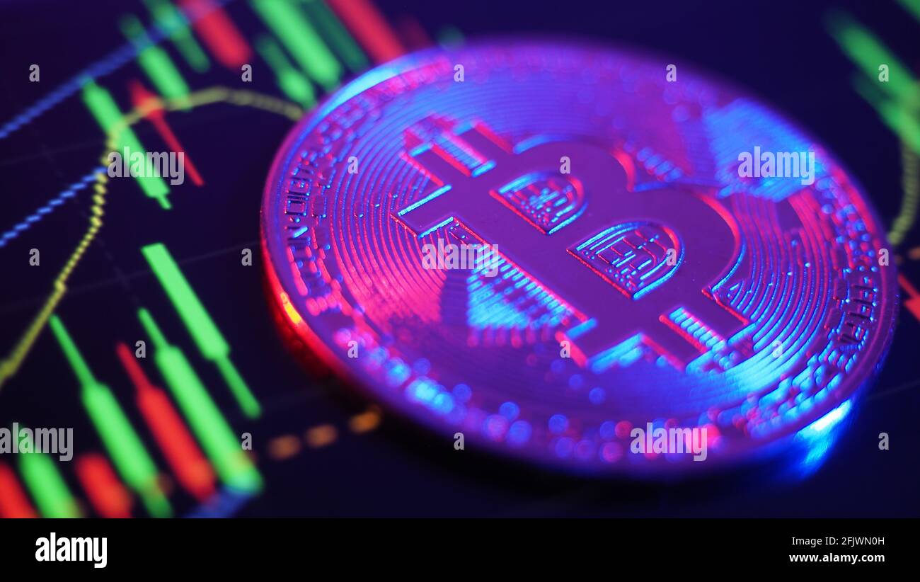 Bitcoin and Stock market graph bar. Cryptocurrency. Bitcoin Stock ...